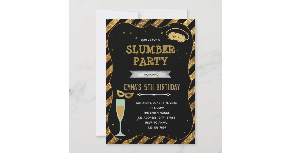 New year eve sleepover invitation | Zazzle