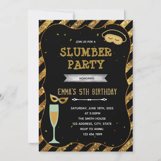 New year eve sleepover invitation | Zazzle