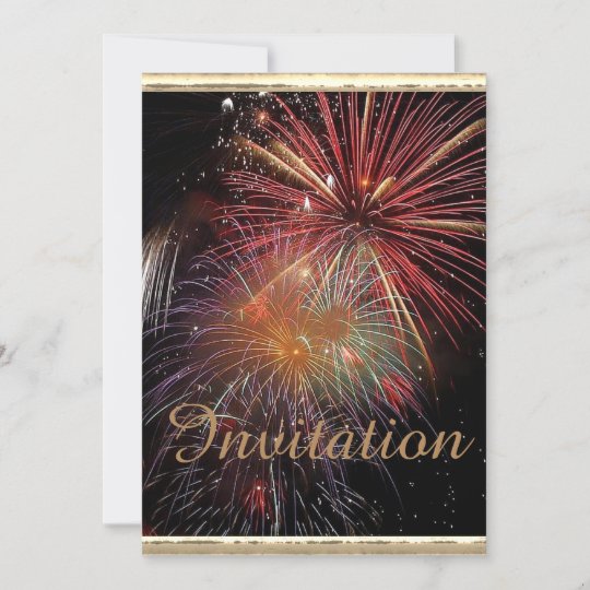 New Year Fireworks Sparkles Invitation | Zazzle.com