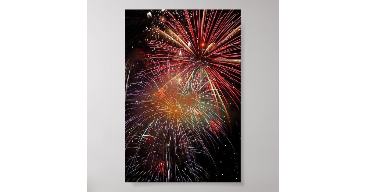 New Year Fireworks Sparkles Poster | Zazzle