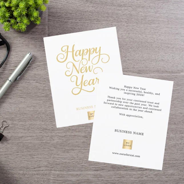 New Year gold script business logo Flyer | Zazzle