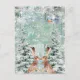 new year holiday winter robin hares postcard | Zazzle
