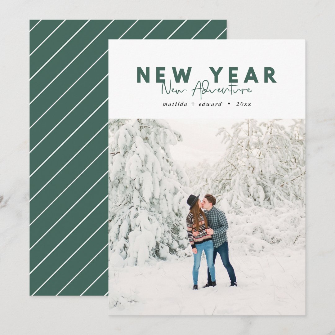 New year new adventure photo holiday card | Zazzle