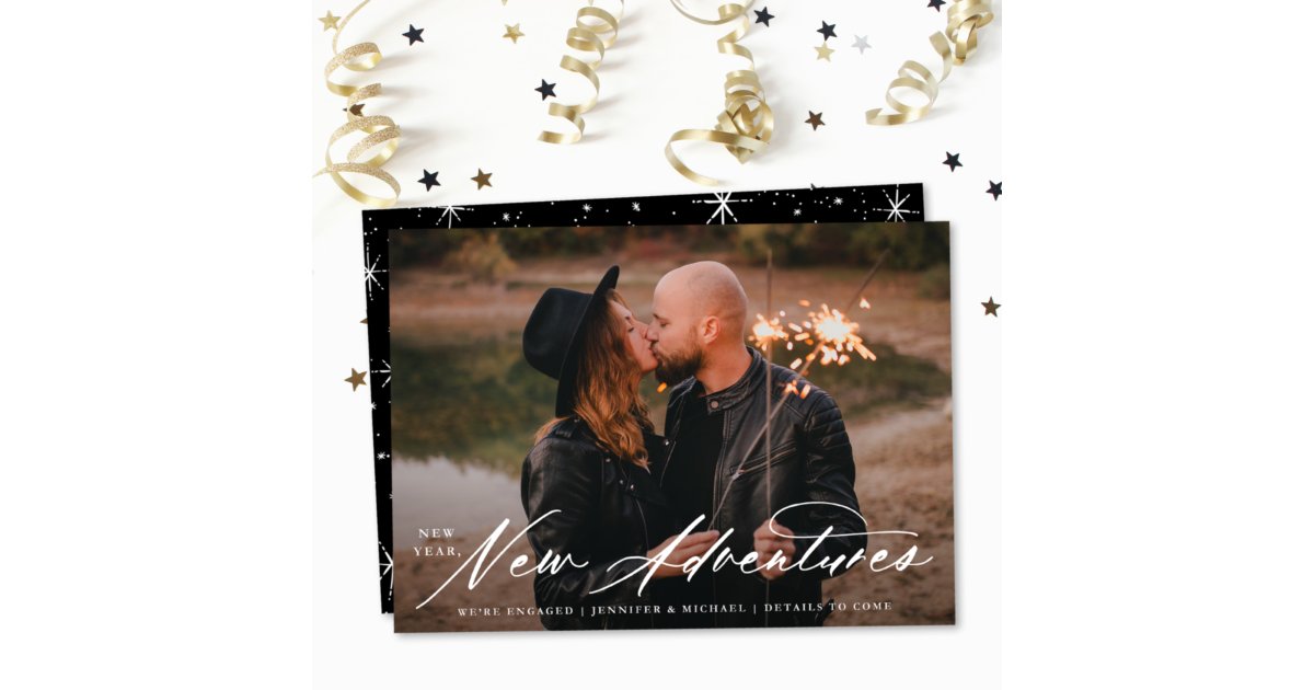 New Year, New Adventures Engagement Announcement | Zazzle