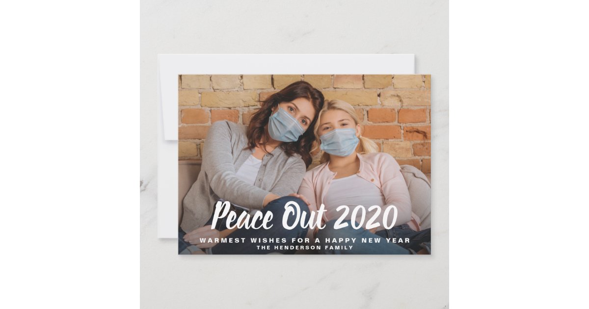 New Year Peace Out 2020 Photo Holiday Card | Zazzle