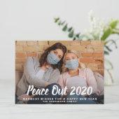 New Year Peace Out 2020 Photo Holiday Card | Zazzle