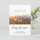 New Year Peace Out 2021 Photos Holiday Card | Zazzle