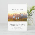 New Year Peace Out 2022 Photos Minimal Modern Holiday Card | Zazzle