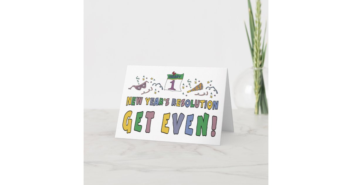New Year Resolutions Funny Gift Holiday Card | Zazzle