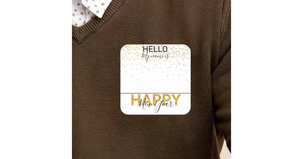 New Year's Celebration Party Name Tag Badge | Zazzle