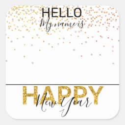 New Year's Celebration Party Name Tag Badge | Zazzle