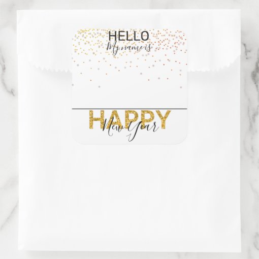 New Year's Celebration Party Name Tag Badge | Zazzle