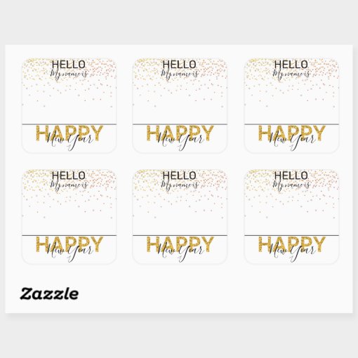 New Year's Celebration Party Name Tag Badge | Zazzle