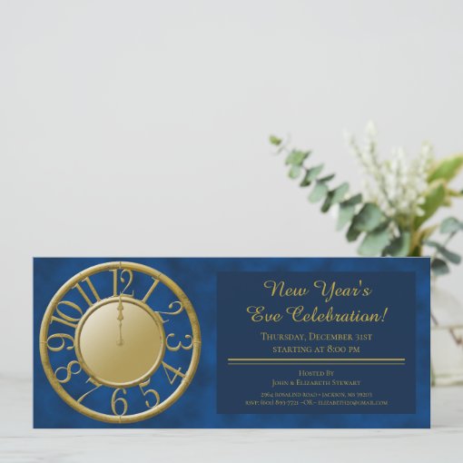 New Years Clock Countdown Invitation | Zazzle