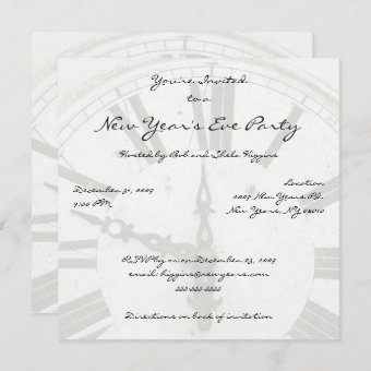 New Year's Countdown Clock Party Invitations | Zazzle