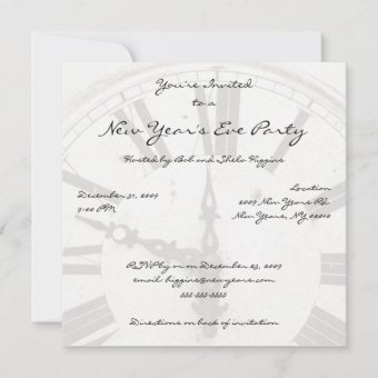 New Year's Countdown Clock Party Invitations | Zazzle