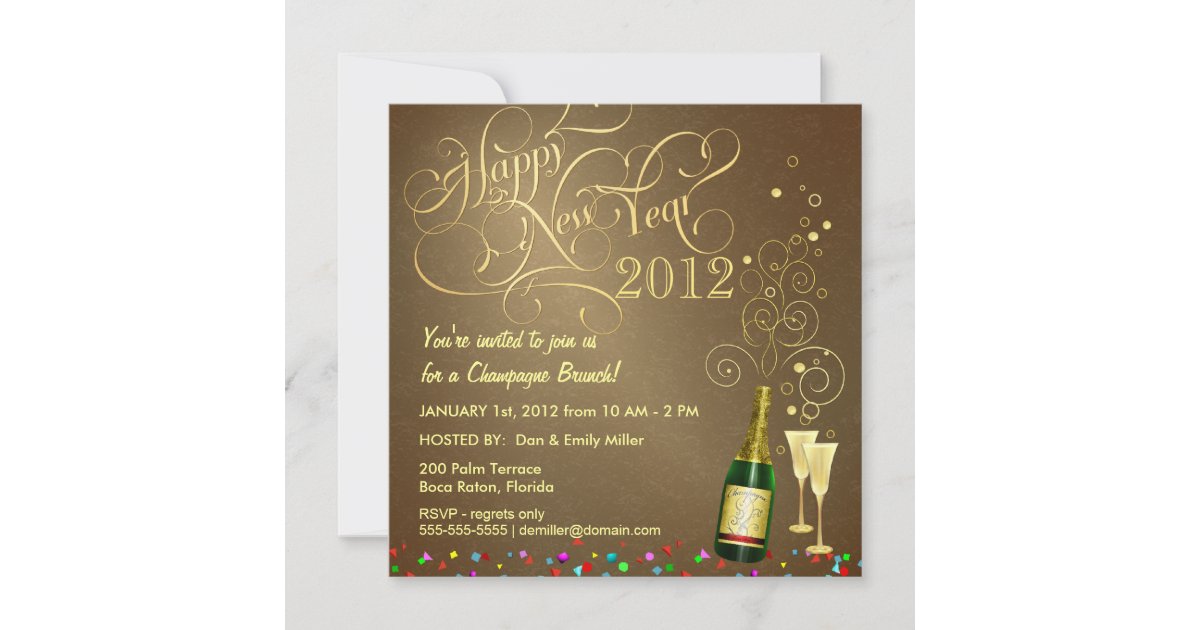 New Year's Day Party - Champagne Brunch Invitation | Zazzle