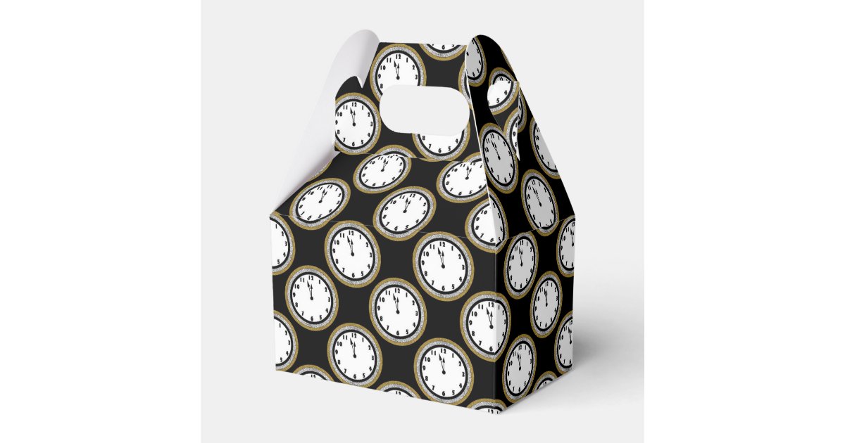 New Years Eve clock pattern party favor box | Zazzle