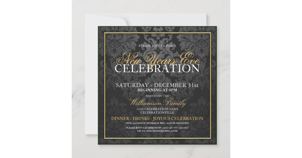 New Years Eve Dinner Party Invitation | Zazzle