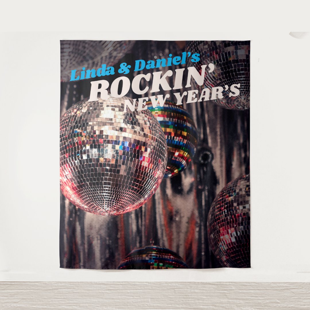 New Year's Eve Disco Ball Retro | Party Backdrop | Zazzle