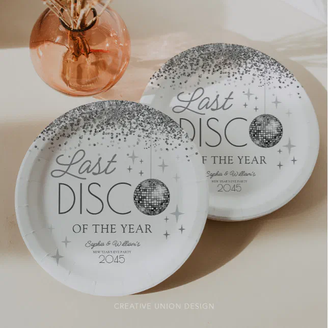 New Year's Eve Last Disco Of The Year Party Paper Plates | Zazzle
