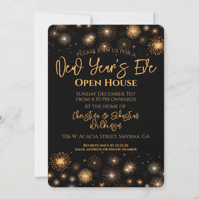 New Year's Eve Open House Party Invitation | Zazzle