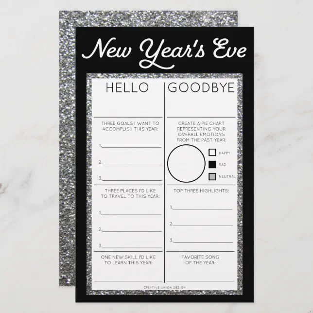 New Year's Eve Party Game Hello Goodbye | Zazzle