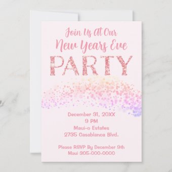 New Years Eve Party Pink Theme Invitation | Zazzle