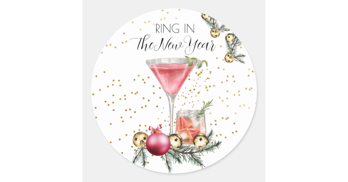 New Year's Eve Party Ring In The New Year Classic Round Sticker | Zazzle