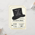 New Years Eve Top Hat Invitation | Zazzle