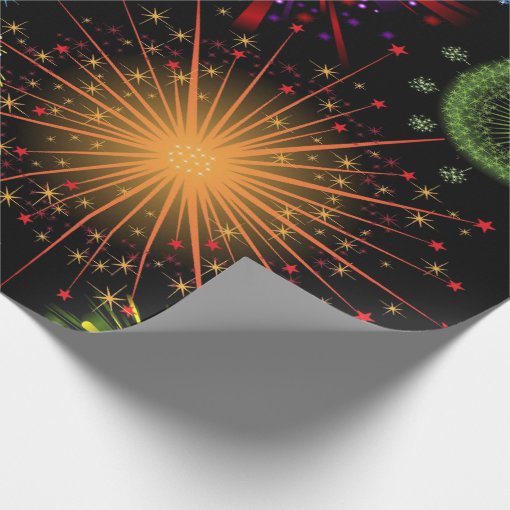 New Years fireworks party pattern wrap Wrapping Paper | Zazzle