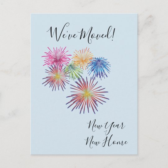 New Years Moving Announcement We've Moved Firework | Zazzle.com