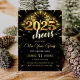 New Year's Party 2025 Gold Black Modern Invitation | Zazzle