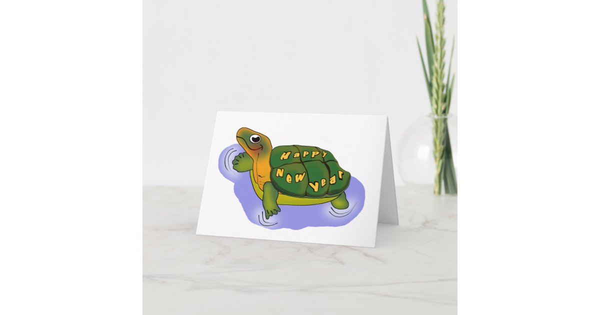 New Years Turtle Holiday Card | Zazzle
