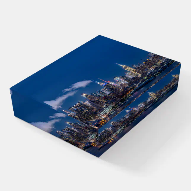 New York at Night Paperweight | Zazzle