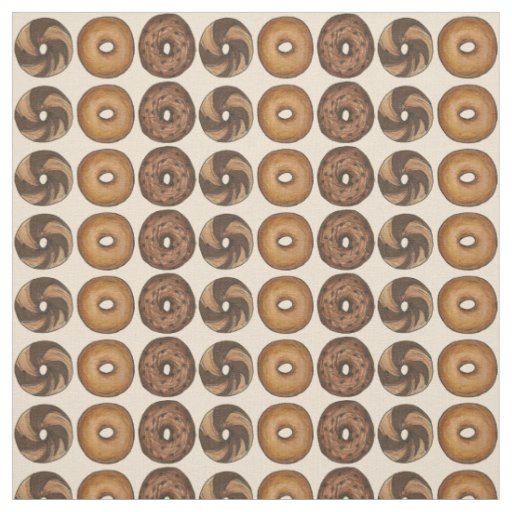 New York Bagels Plain Marble Rye Bagel Food Fabric | Zazzle
