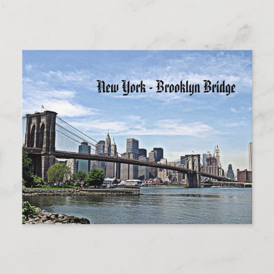 New York - Brooklyn Bridge Postcard | Zazzle.com
