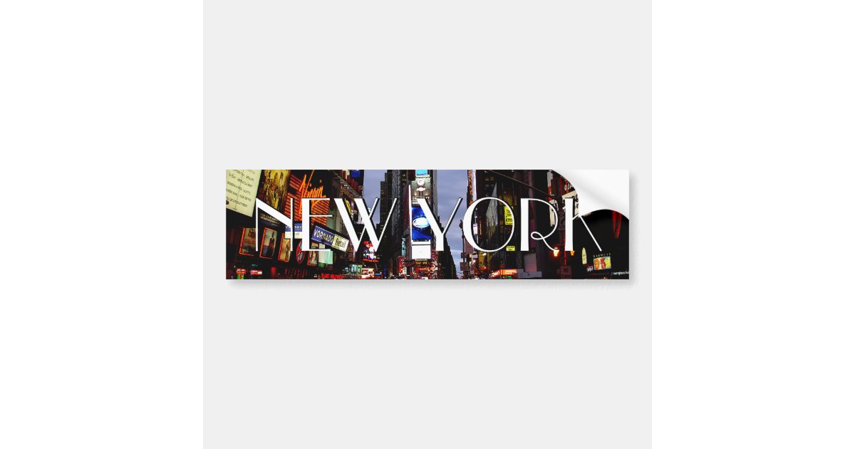 New York Bumper Sticker Time Square Bumper Sticker | Zazzle