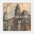 New York Chicago Boston New Orleans City Sketch Coaster Set | Zazzle