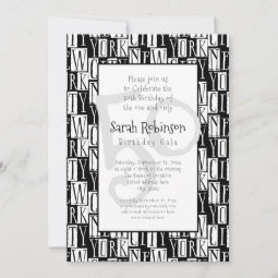 New York City 50th Birthday Party Manhattan Style Invitation | Zazzle