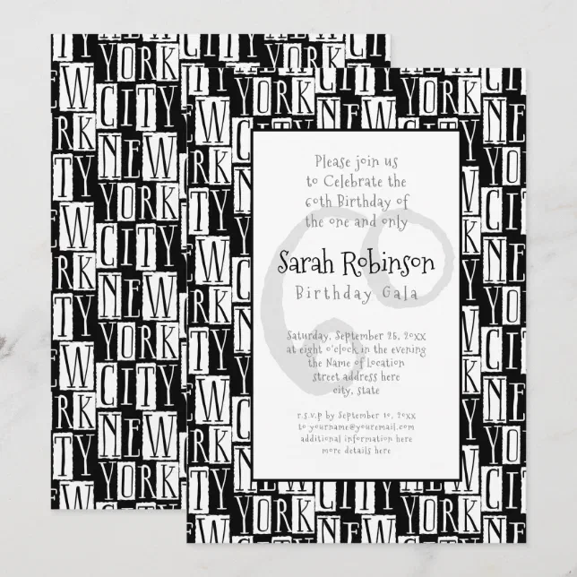 New York City 60th Birthday Party Manhattan Style Invitation | Zazzle