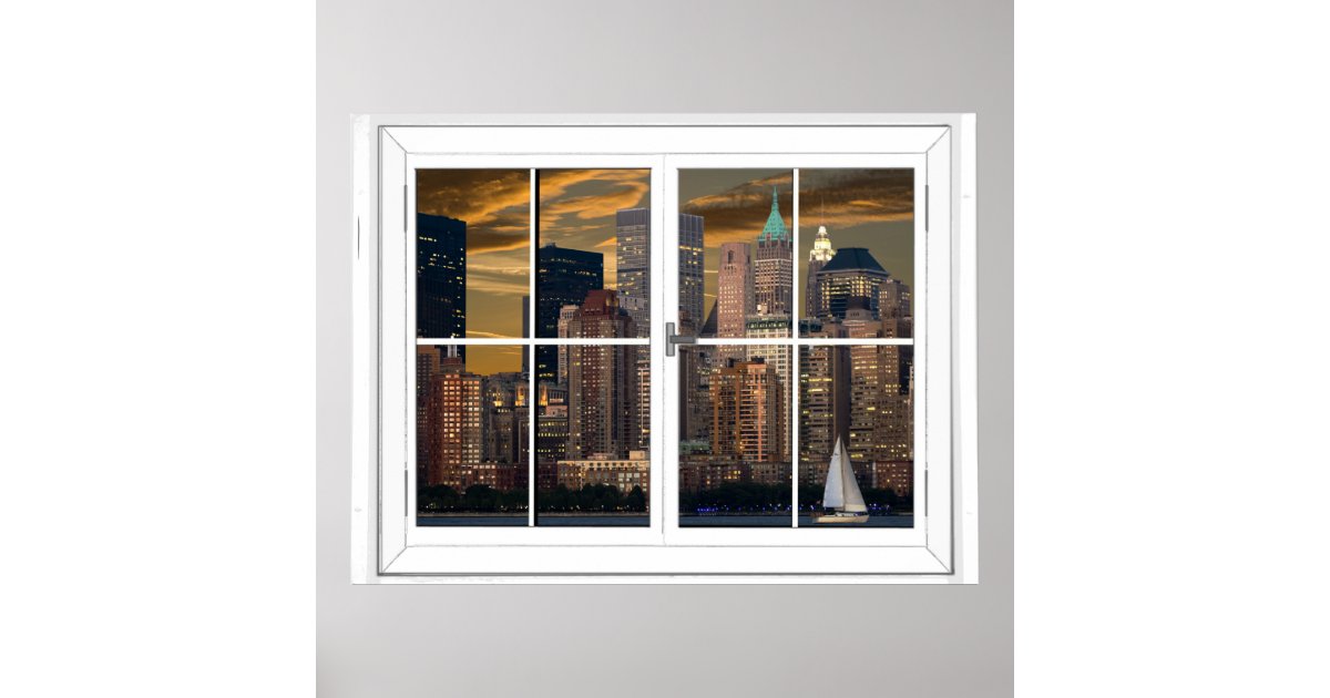 New York City Artificial Window View Poster | Zazzle