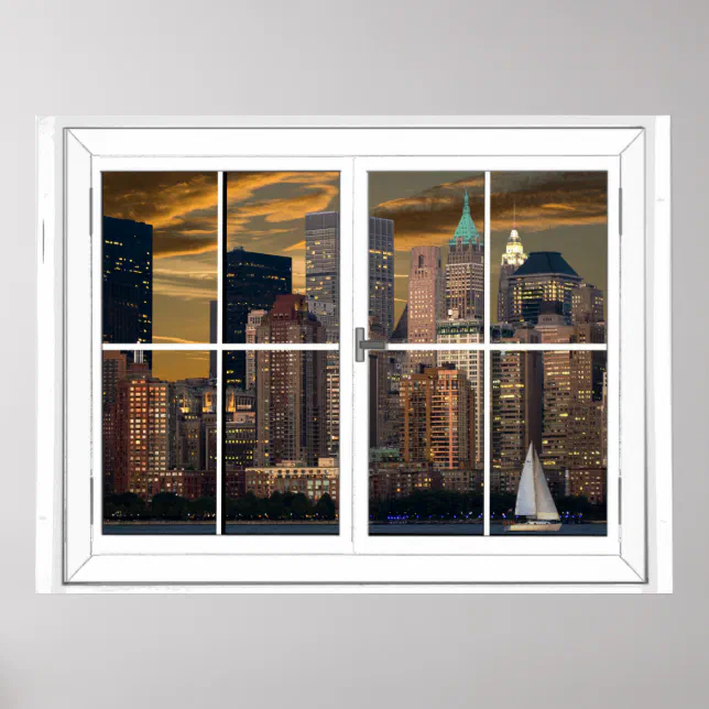 New York City Artificial Window View Poster | Zazzle