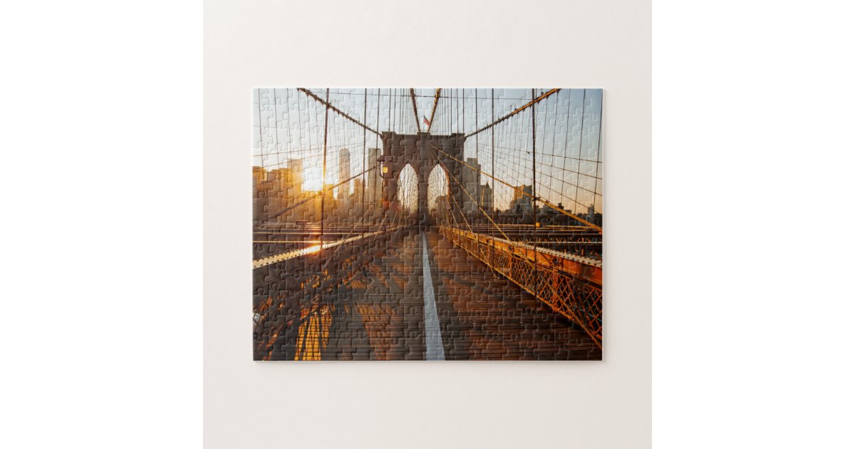 New York City Brooklyn Bridge Sunrise Jigsaw Puzzle | Zazzle