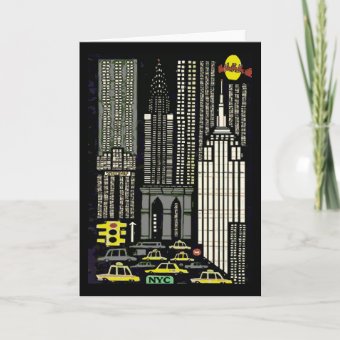 New York City, Christmas Abstract Holiday Card | Zazzle