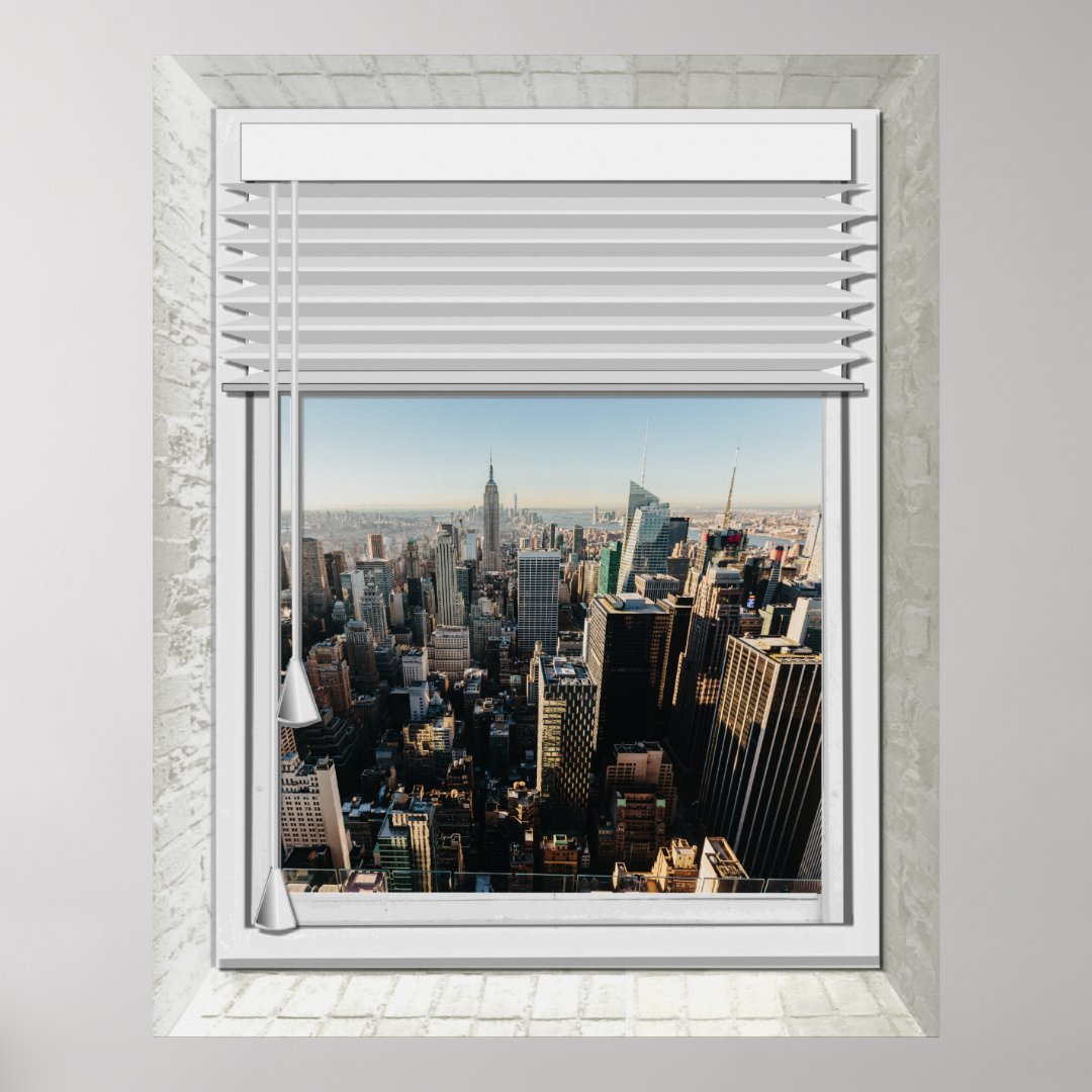 New York City Fake Window View Poster | Zazzle