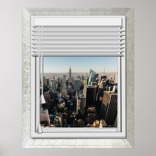 New York City Fake Window View Poster | Zazzle
