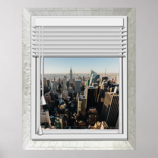 New York City Fake Window View Poster | Zazzle