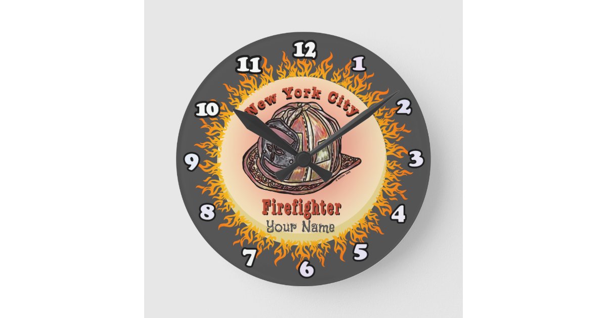 New York City Firefighter clock | Zazzle