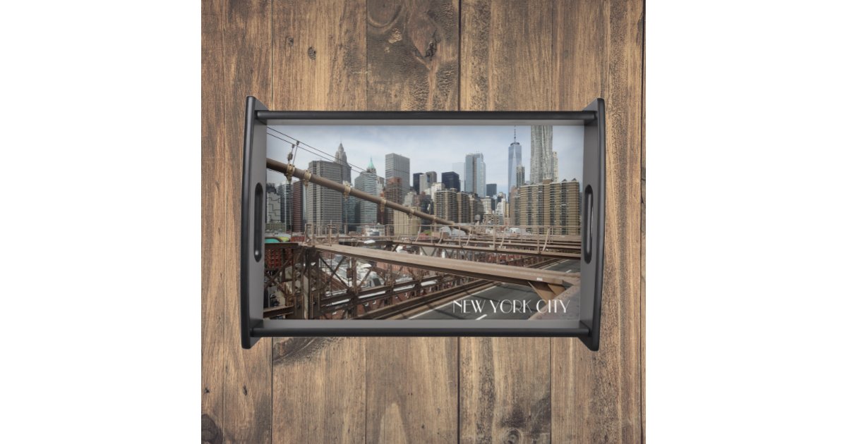 New York City Lower Manhattan Skyline Serving Tray | Zazzle